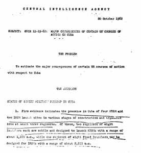 1: CIA Special National Intelligence Estimate, “Major Consequences of ...